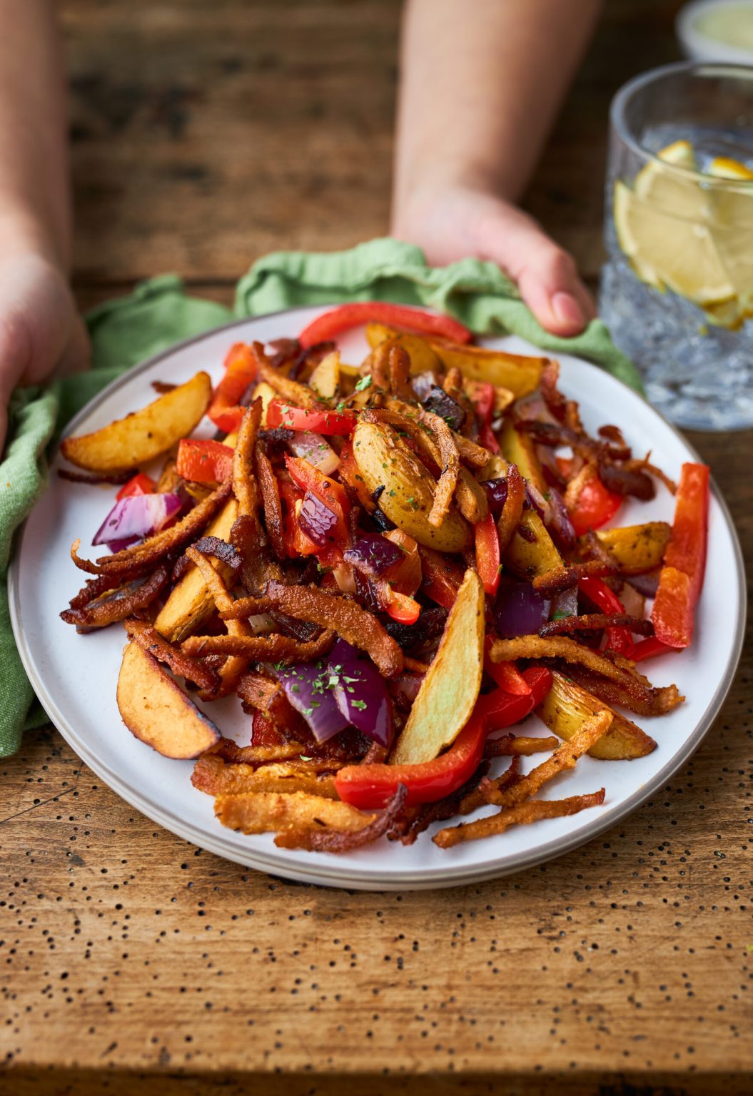 Greek Kebab with Potato and Red Peppers - Vivera