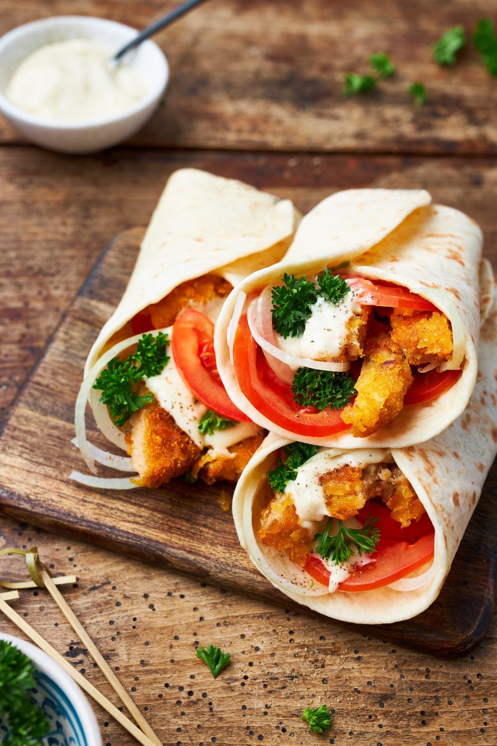 Wrap mit knusprigem Schnitzel nach Hähnchen-Art - Vivera